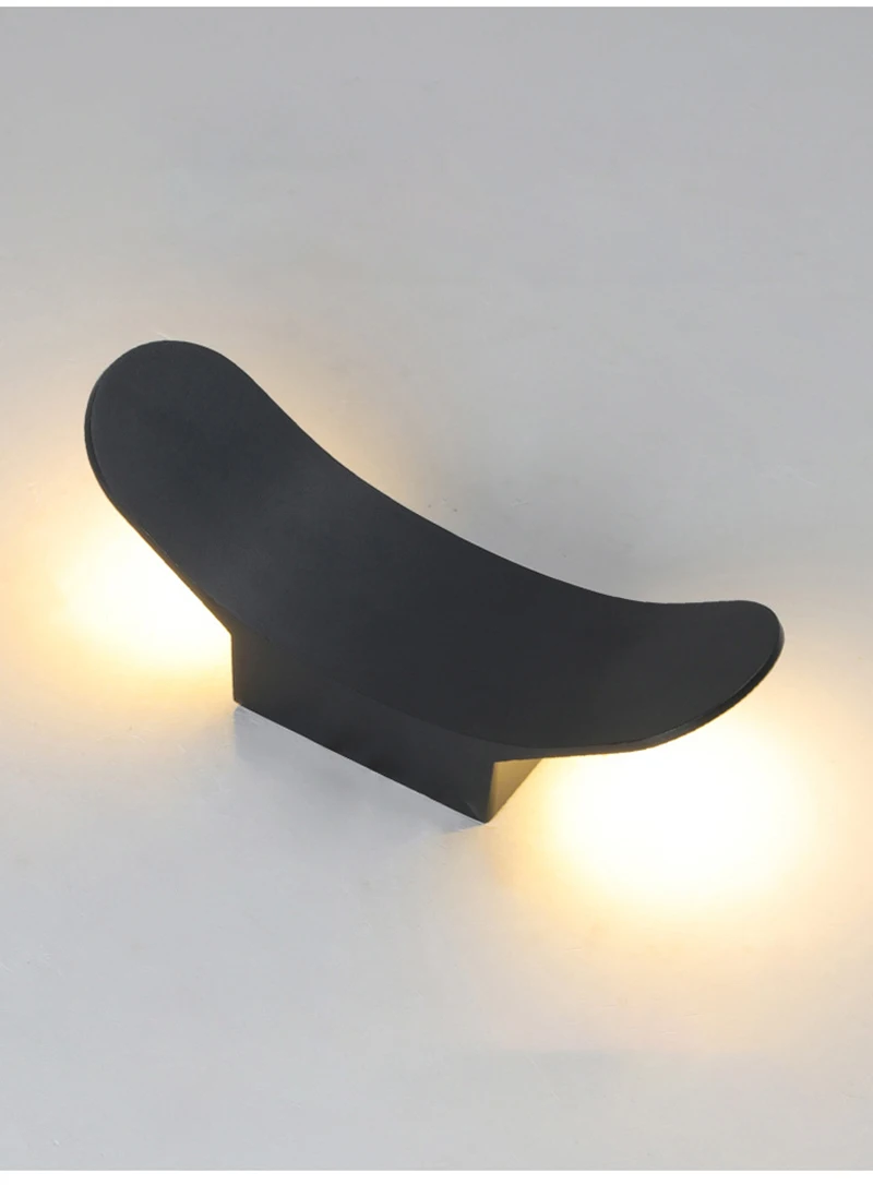 Minimalism Protruding Curved Strip LED Wall Lamp Garden Park Courtyard ...