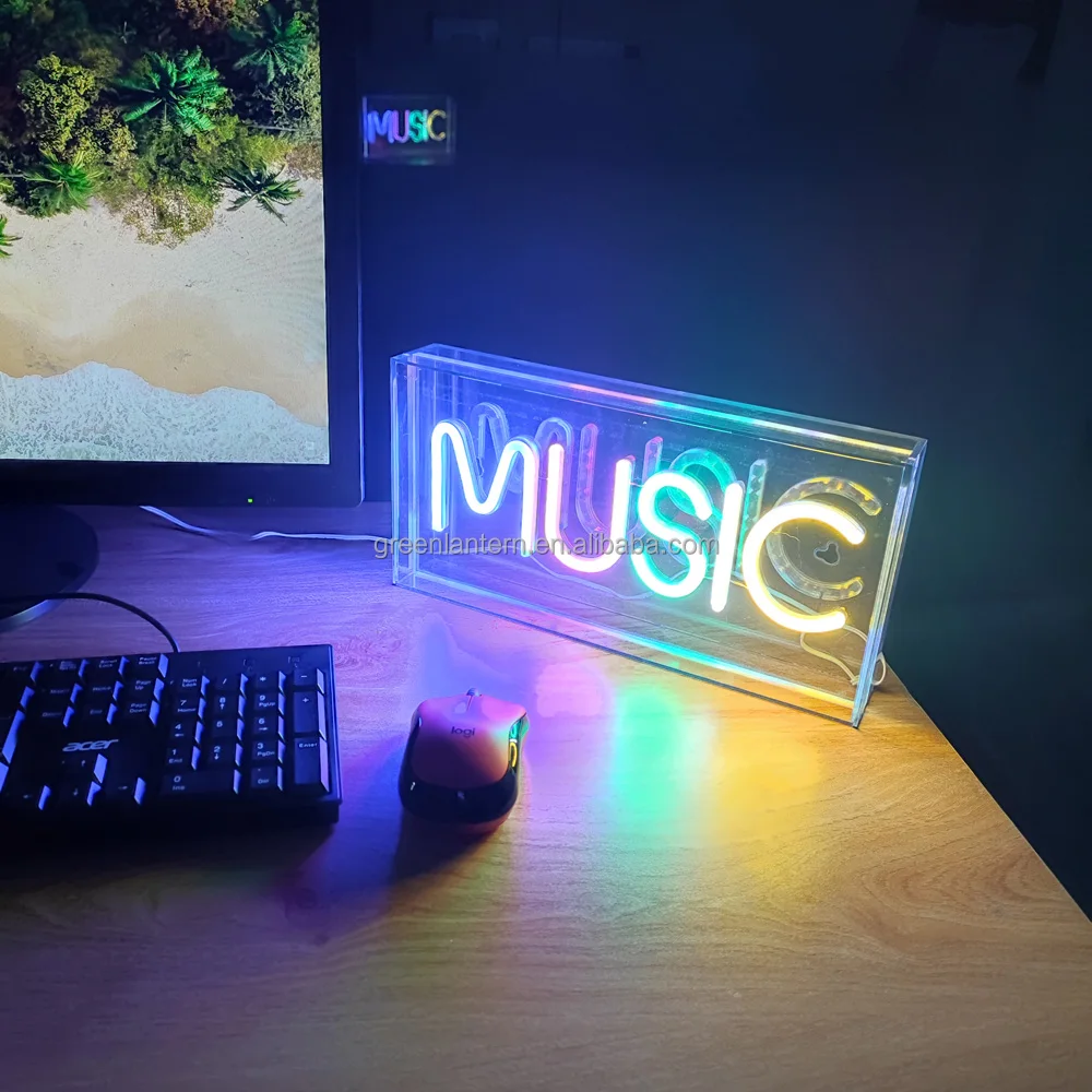 Neon Led Lights Sign 5v Usb Neon Signs Table Lamp Rectangle Light Box ...