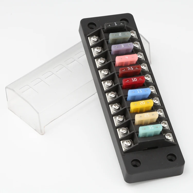 10 Circuit Blade Fuse Box Automotive Auto Boat Marine Fuse Block Amp ...
