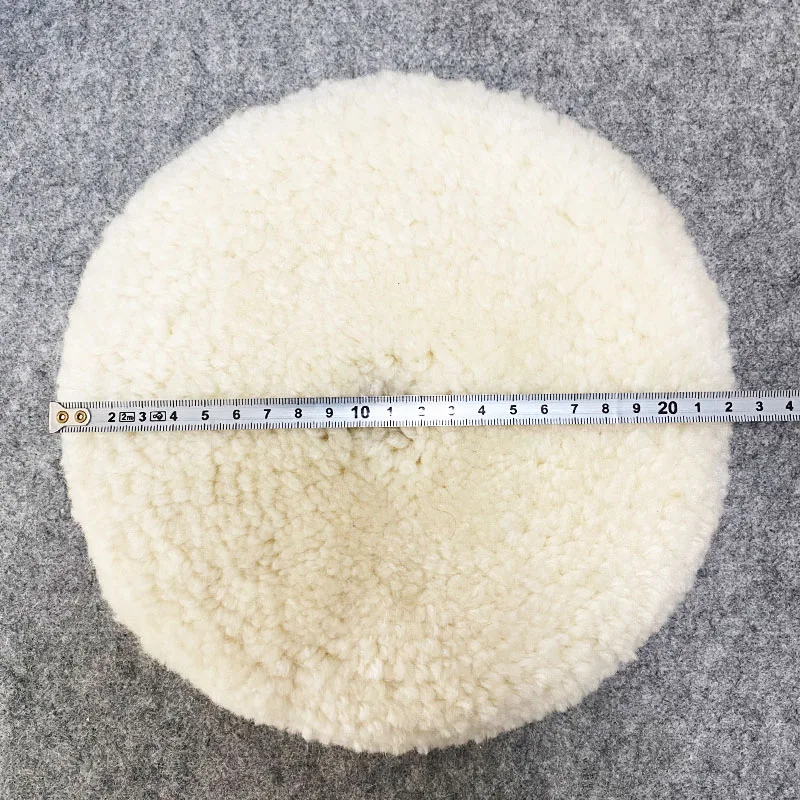 100% Lambs Twisted Wool Cutting Pad Hook And Loop Wool Material Double ...