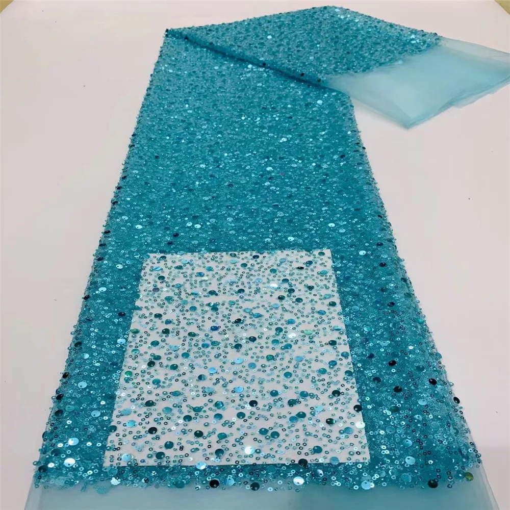 Tela De Abalorios De Encaje Bordado - Wholesale Sequin Beads Fabric