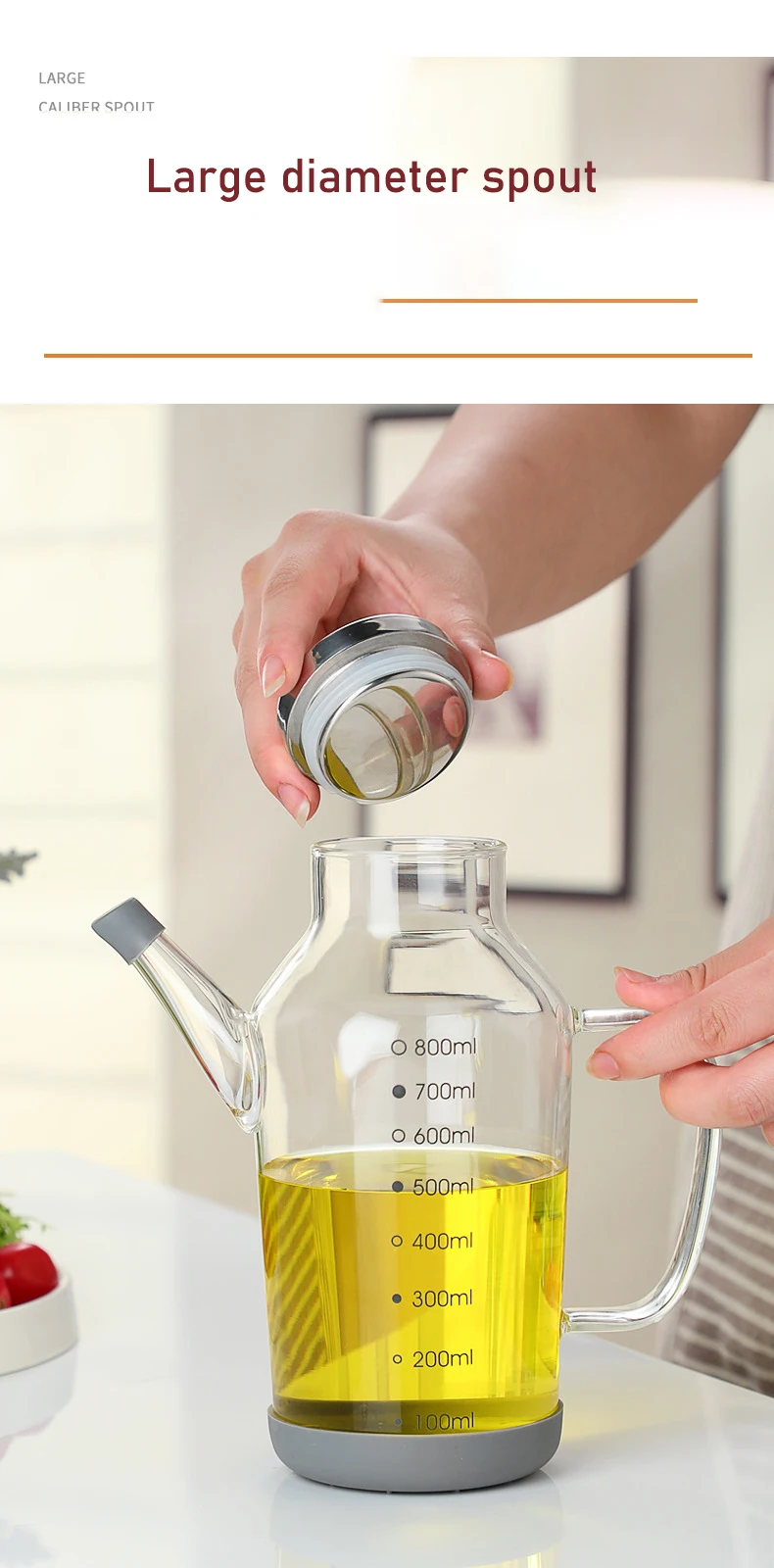 Custom Made Hand Blown Whole-scale Clear Borosilicate Glass Olive Oil ...