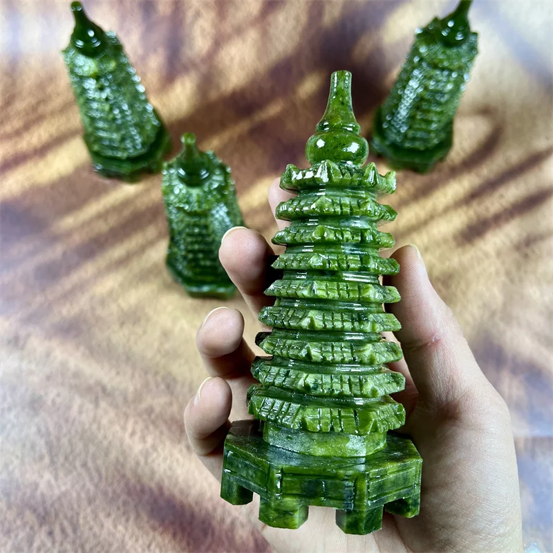 Wholesale Customize Green Jade Nine Layers Buddha Pagoda