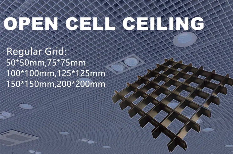Aluminum Ceiling Design Metal Open Cell Grid Metal Ceiling - Buy ...