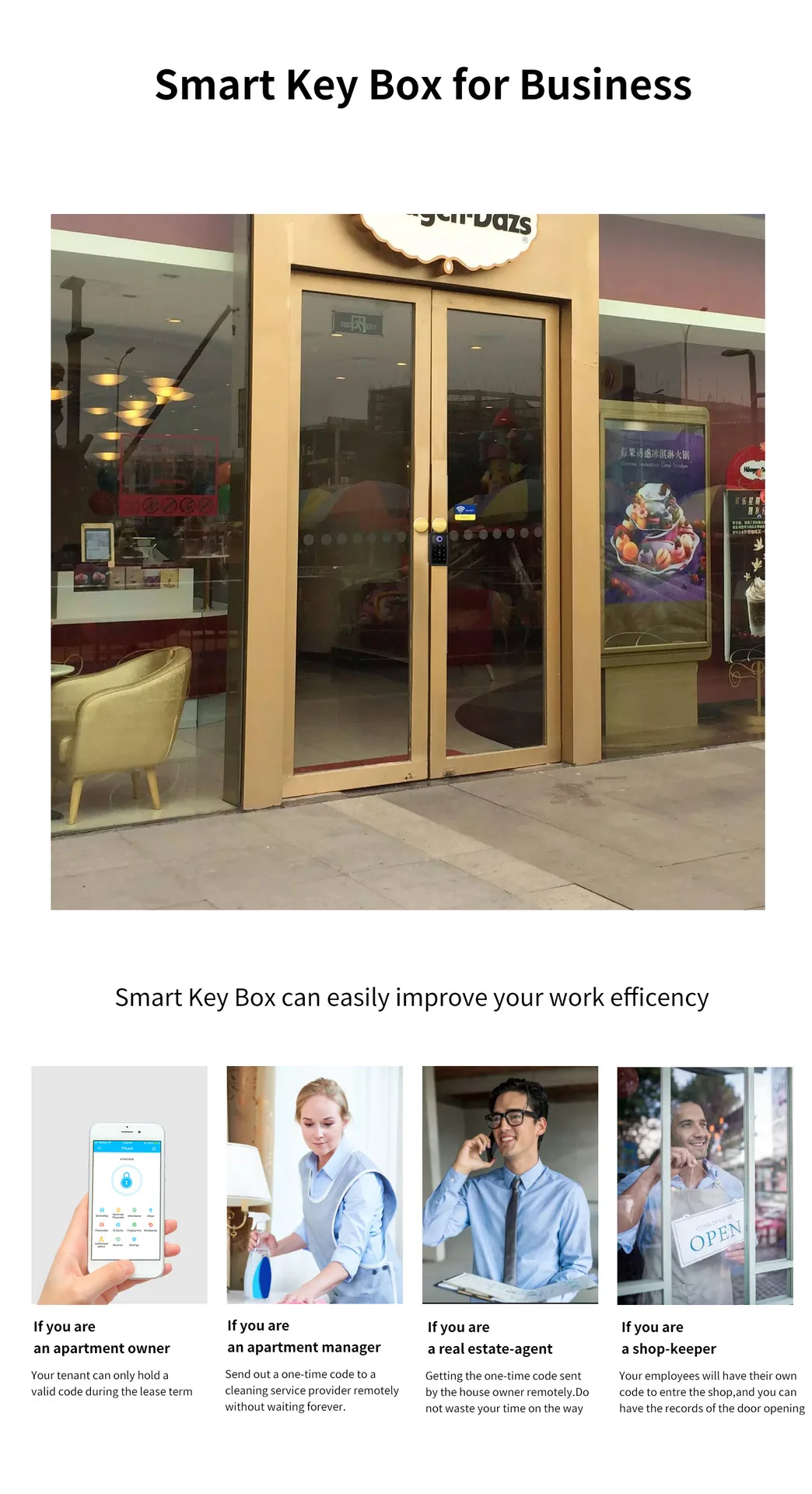 Smart Key Box TTLock App Fingerprint Key Box Password IP65 Waterproof ...