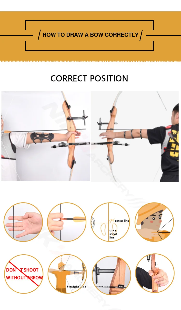 Elong Archery Wooden Recurve Bow For Target Shooting Youth Bow 48 ...