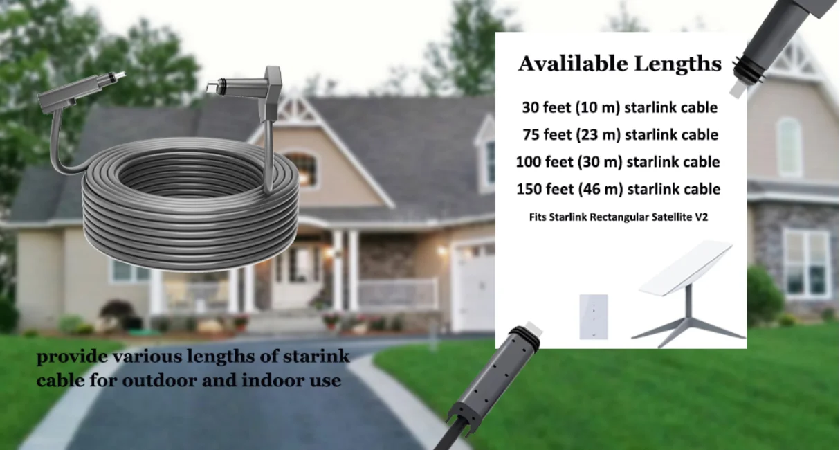 Starlink Cable Cord 75ft Starlink Satellite Internet Cable V2 Rectangle ...