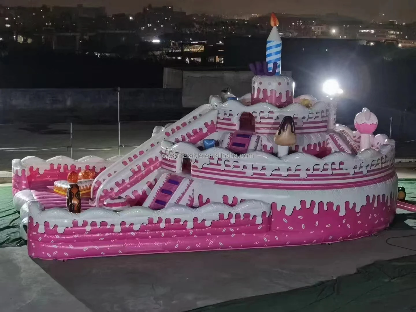 Happy Giant Inflatable Birthday Cake And Candy Theme Inflatable Bouncy ...