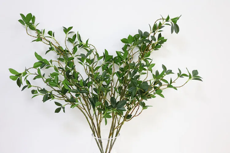 Artificial Real Touch Ficus Leaf Stem Branch Leaves for Decor