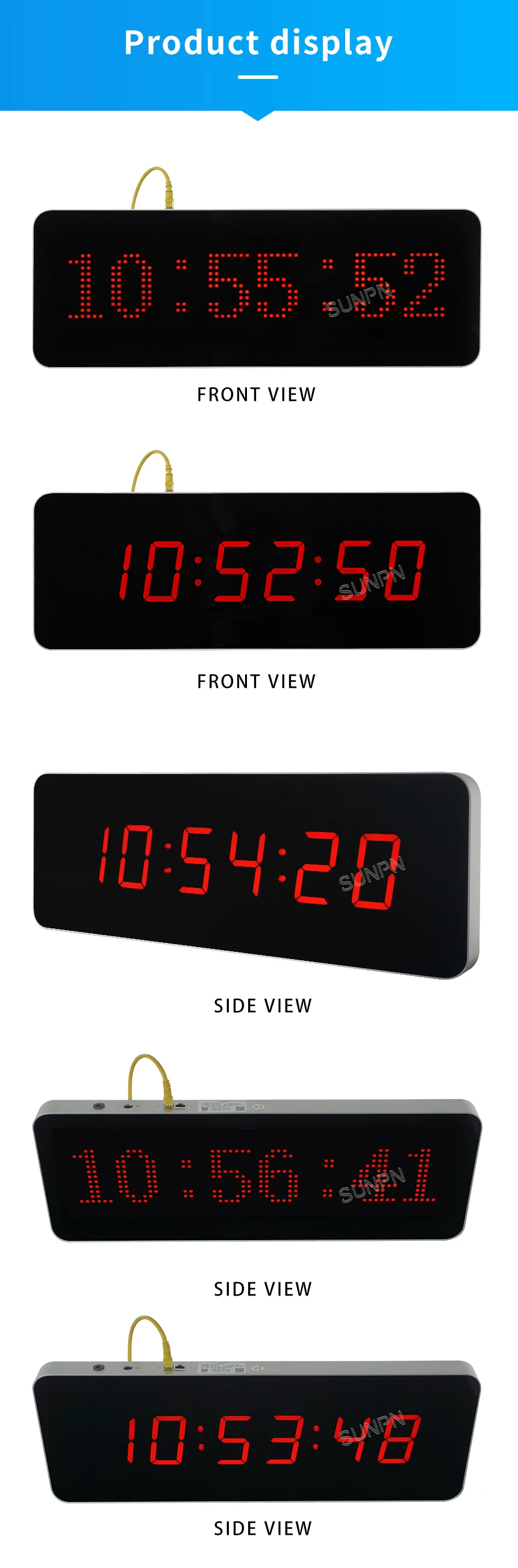 Wall Mounted Digital Clock with NTP POE for Schools & Hospitals
