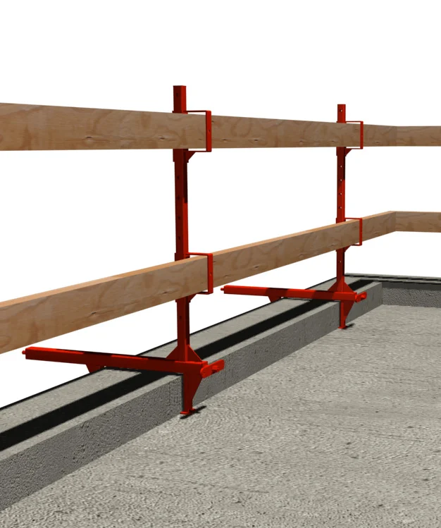 Parapet Wall Temporary Guardrails Fall Protection Steel Non-penetrating ...