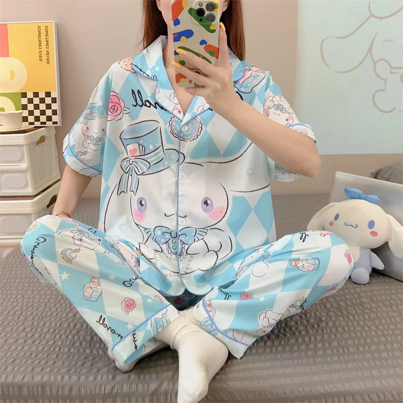 Hot Selling Manufacturing Women Pajamas Lapel Collar Sleepwear Cute ...