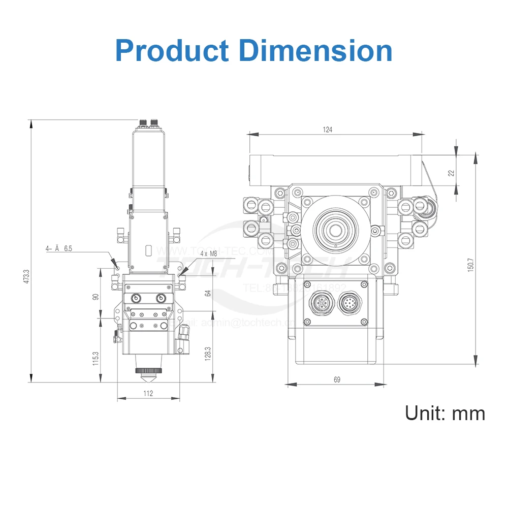 0-6000W WSX NC63A Automatic Focusing Fiber Laser Cutting Head