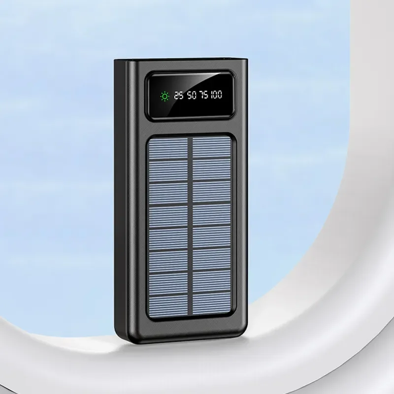 Factory Price Solar 30000mAh Power Bank with 4 Cable Waterproof Battery ...