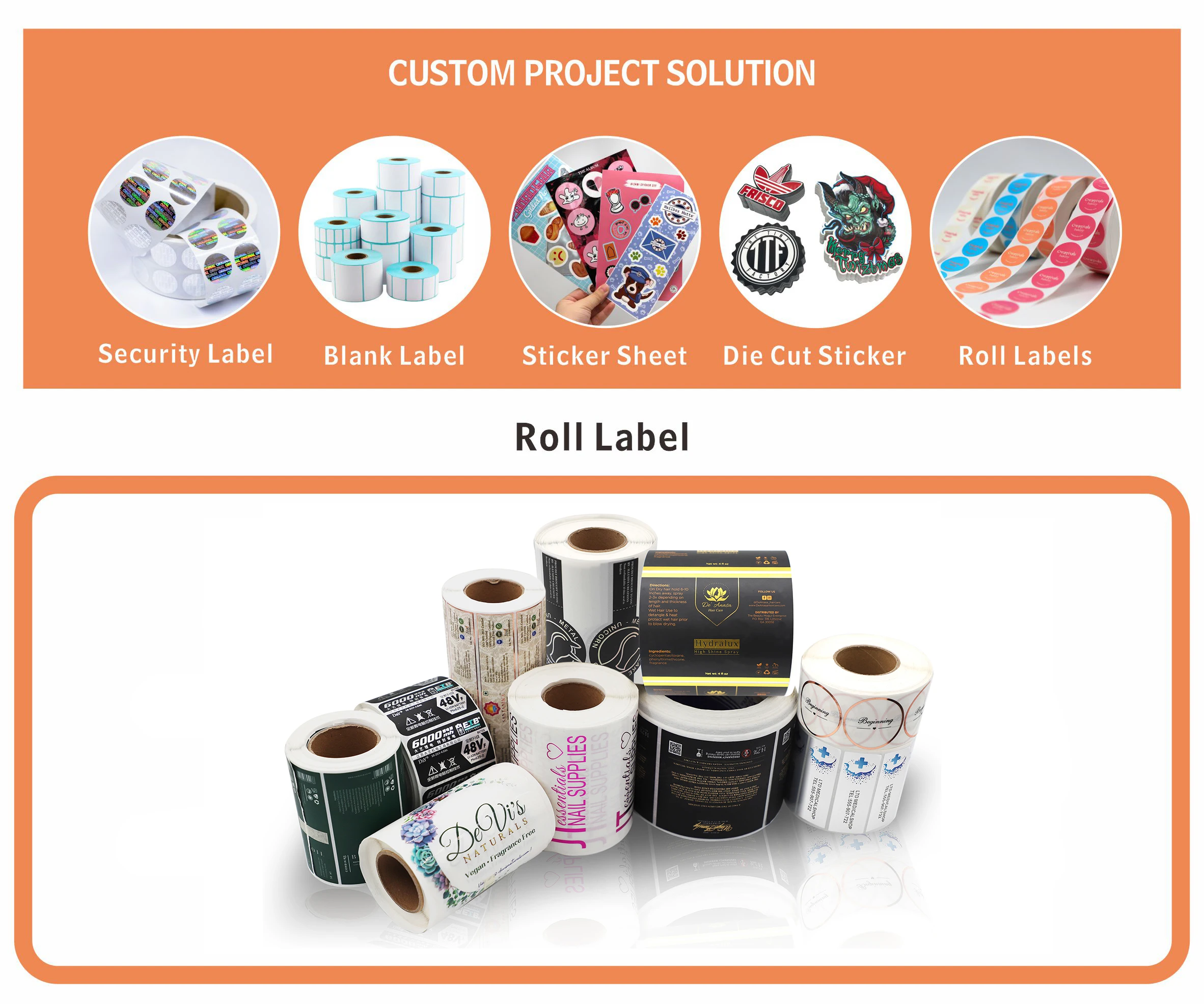 Custom Waterproof Product Label Logo Bottle Sticker Self Adhesive Bottle Label Roll Logo Label
