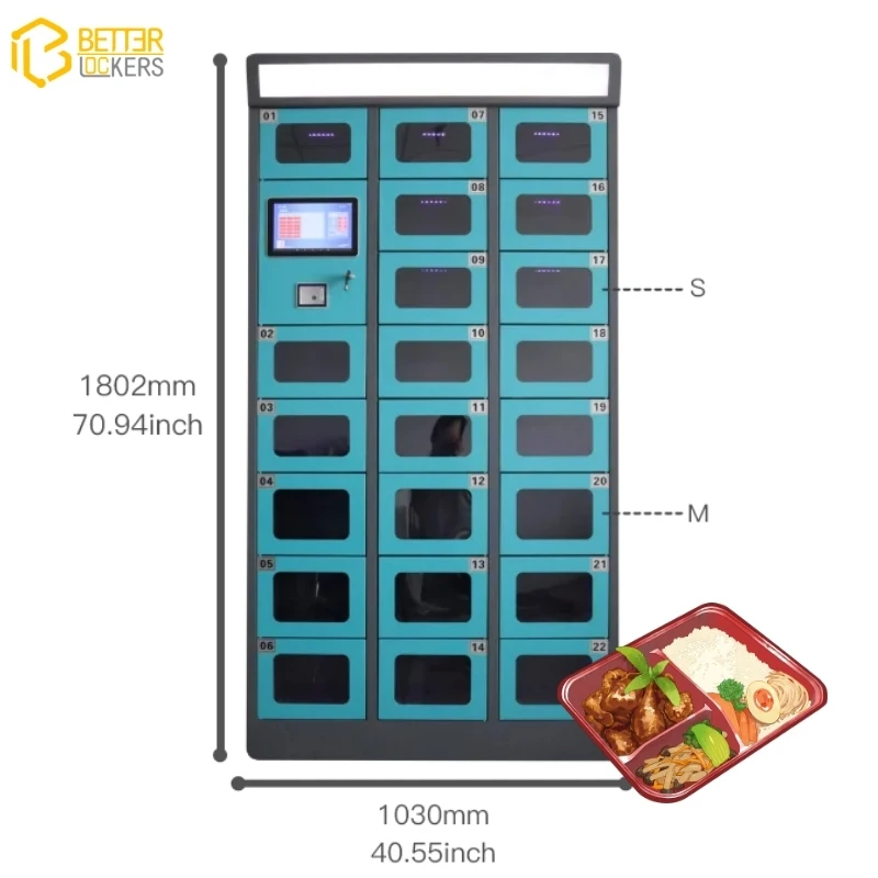 24 Hours Food Storage Cabinet Heated Food Delivery Vending Smart Locker ...