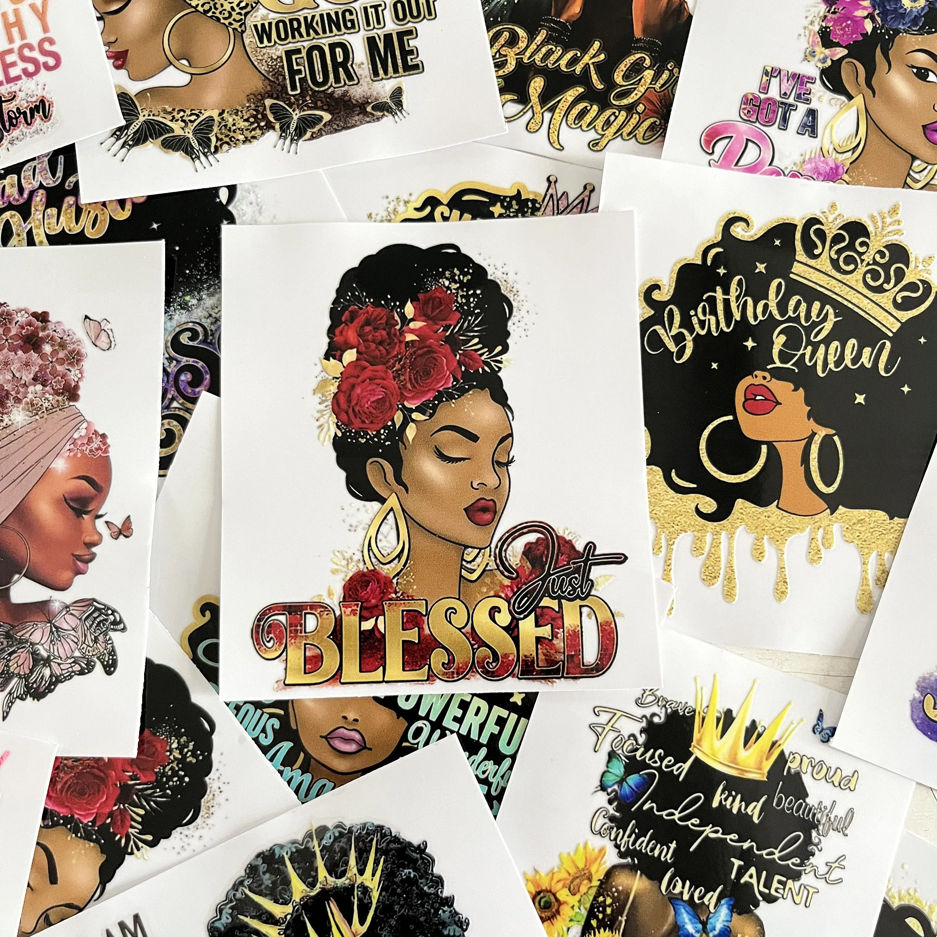 Factory Custom Multiple Sizes Uv Dtf Cup Wrap Vinyl Transfer Sticker ...