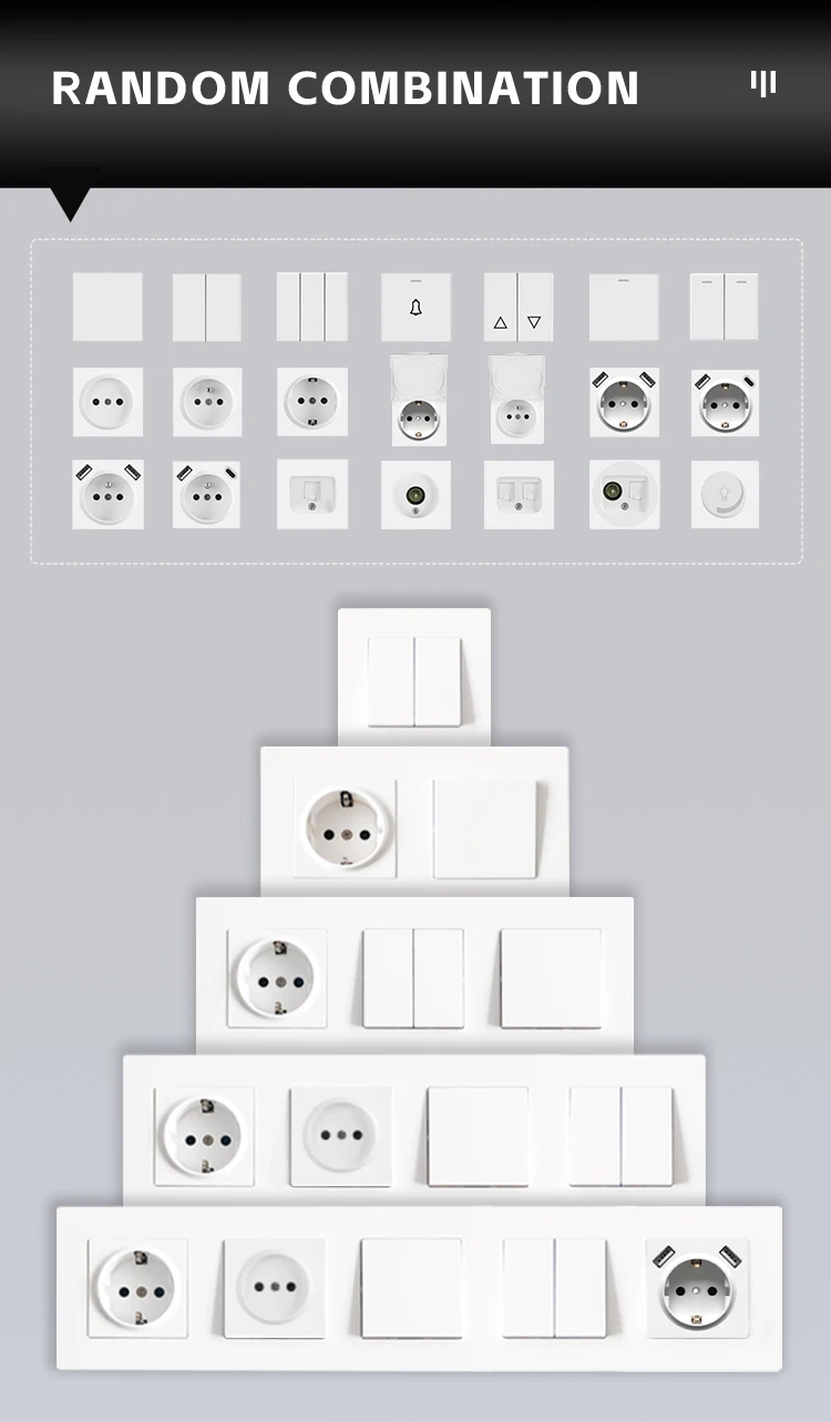 EU Standard Switch - Elegant Wall Plate Light Switch