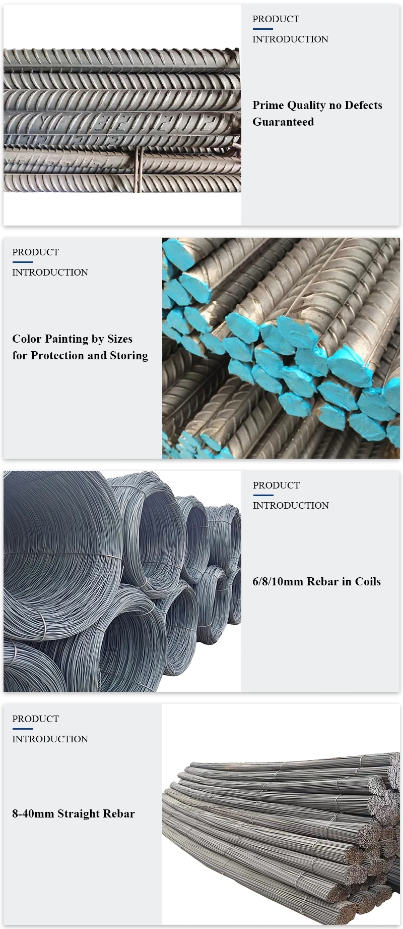 High Tensile Deformed Steel Rebar Iron Rods For Building Construction ...