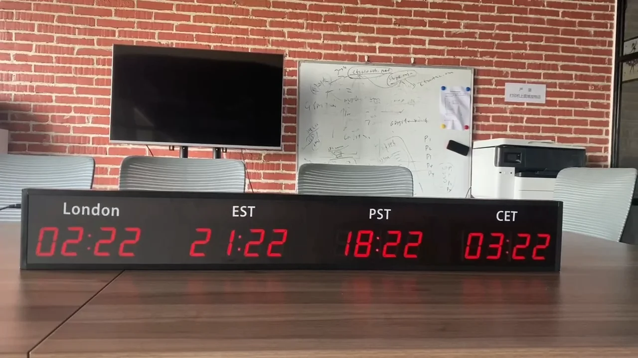 Cheetie Cp034 Wall Mounted Led World Clock Window Software Update City ...