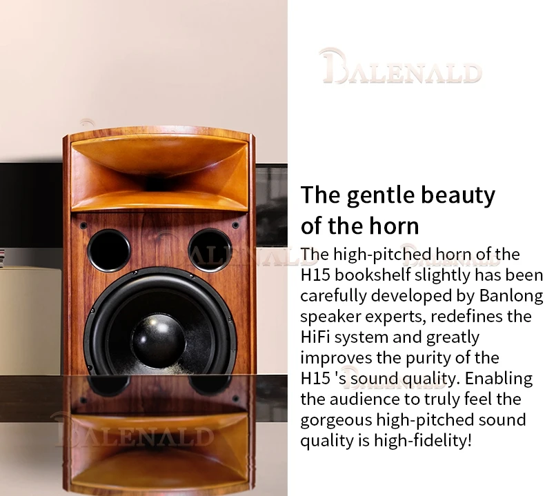 Balenald Audio Horn H15 Bookshelf Solid Wood Audio Audio 12-inch ...