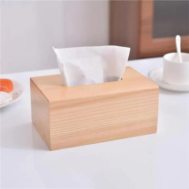 Wooden Tissue Box With Sliding Bottom Paulownia Wood Tissue Box Cover Napkin Tissue Storage Box ...