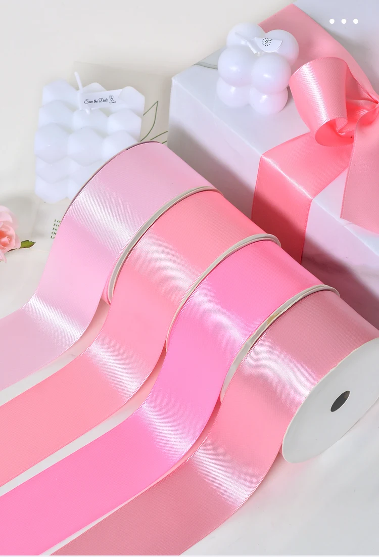 Yama Ribbon 1 1/2inch - Solid Color Pink Double Face Satin