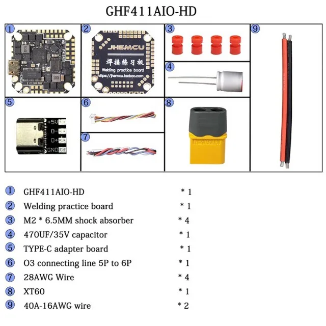 JHEMCU F411 AIO 40A Drone Flight Controller - Betaflight Compatible