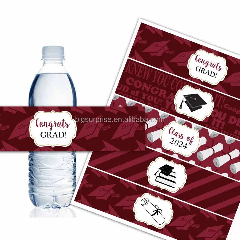Class Of 2024 Bottle Sticker Wrappers Graduation Water Bottle Sticker ...