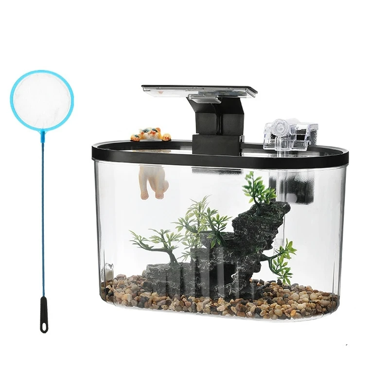 Transparent Desktop Acrylic Aquarium Small Fish Tanks Mini Aquarium ...