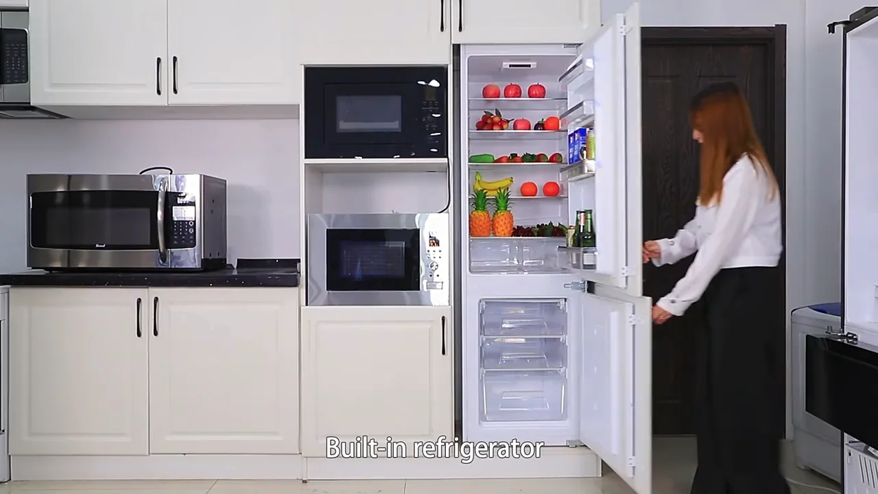 Home Integrated Built In Combi Refrigerator Fridge With Bottom Freezer ...