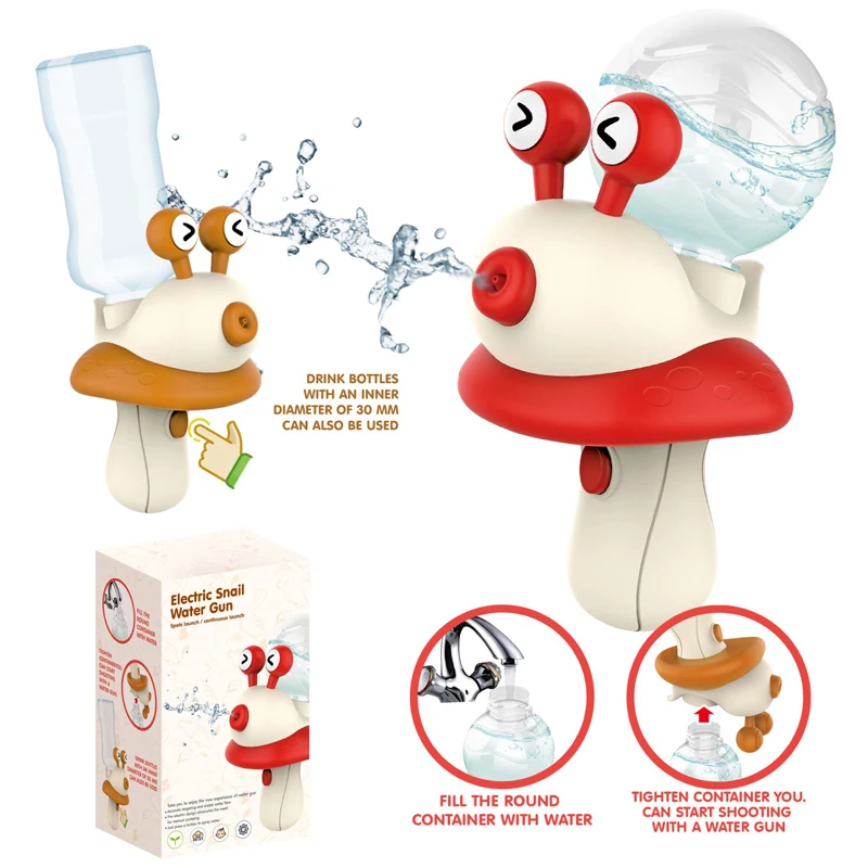 Electric Cartoon Snail Water Gun Automatic Blaster Soaker Squirt Small ...