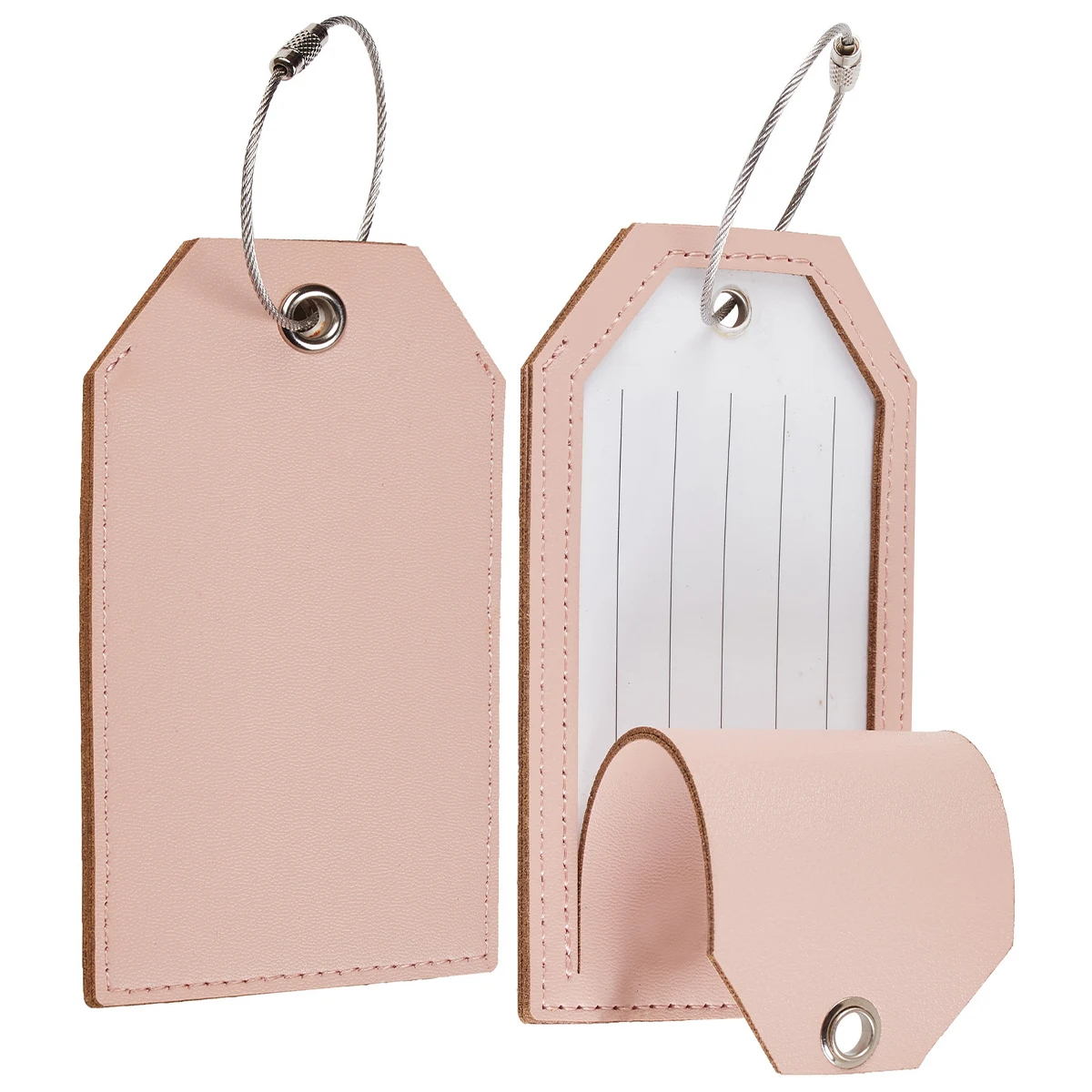 China Supply Customized 2 Pcs Packing Leather Luggage Tags With Full ...