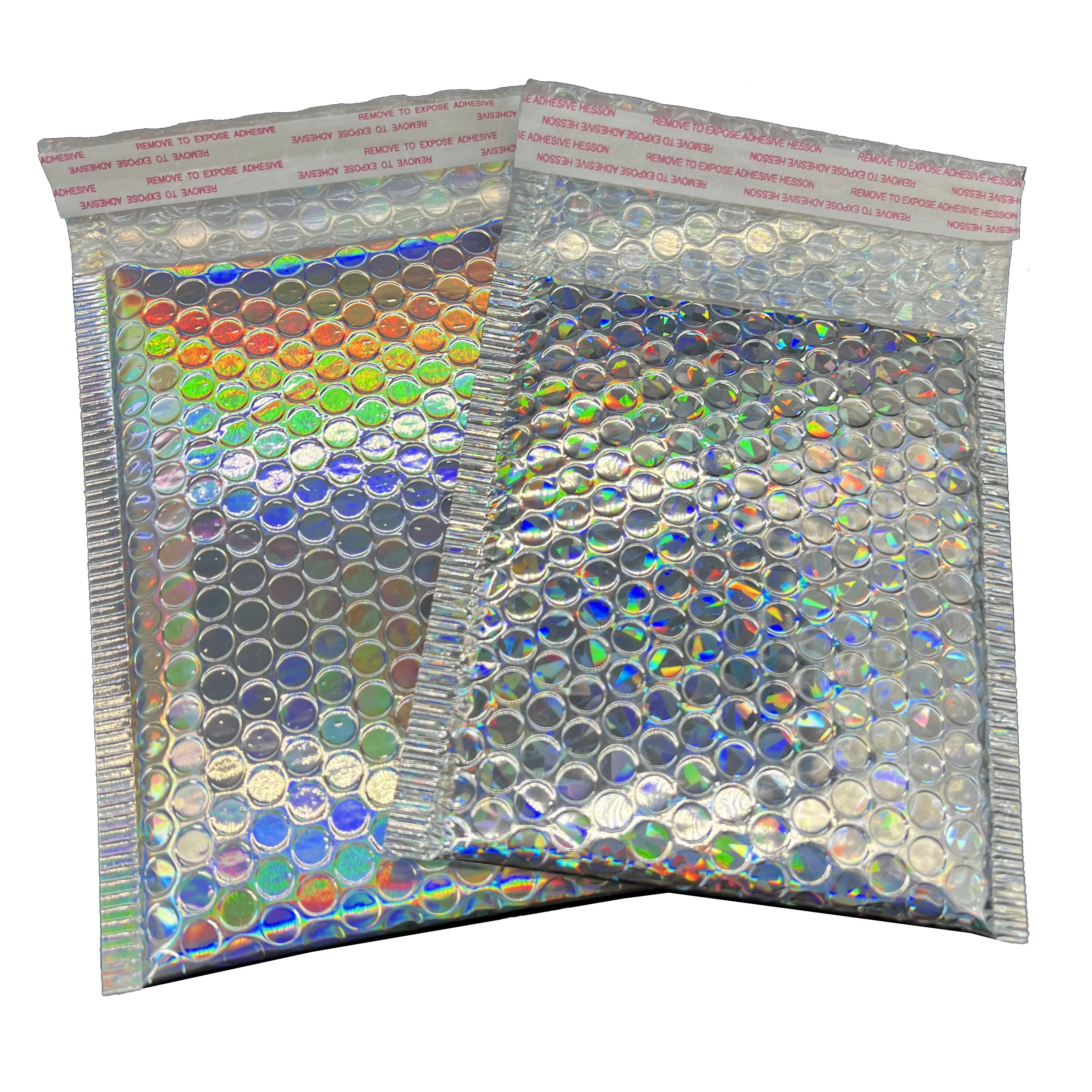 Big Purple Holographic Metallic Bubble Envelopes Shipping Laser Bubble ...