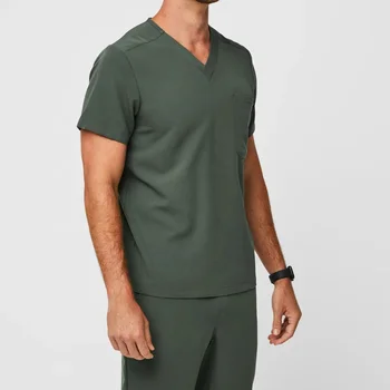 Custom Army Green Medical Uniforms Mens Nursing Scrubs Joggers Scrubs ...