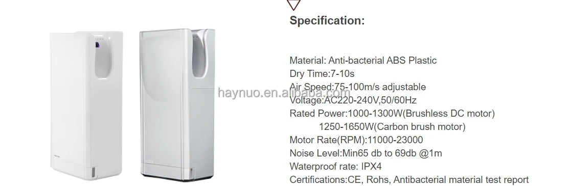 Airblade Jet Towel Hand Dryer Commercial High Traffic Blast Air Force ...