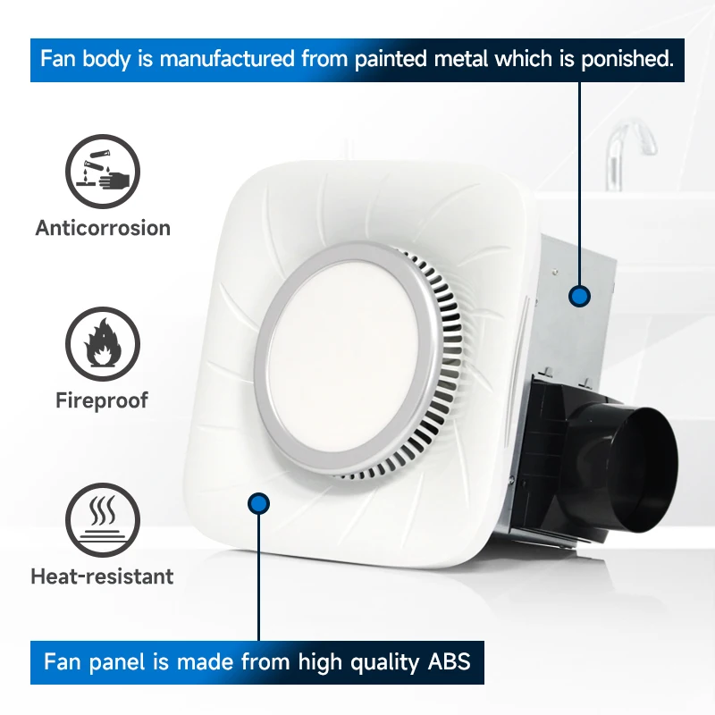 Hon&guan Big Airflow Bathroom Ceiling Exhaust Fan With Led Lighting ...