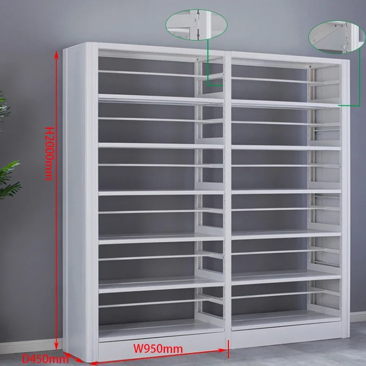 Bookshelf Metal Library Book Storage Display Cabinet Living Room Book ...