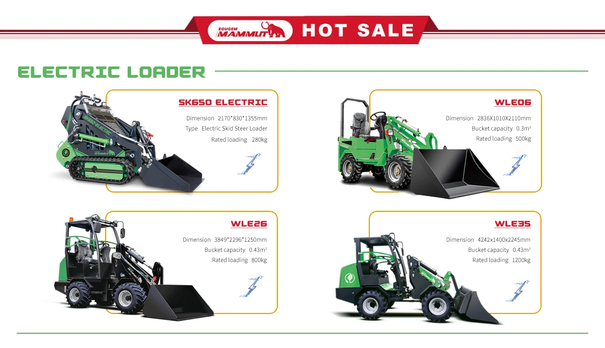 Electric Wheel Loader Zl06 400kg 500kg 600kg 1ton Farm Machinery New ...