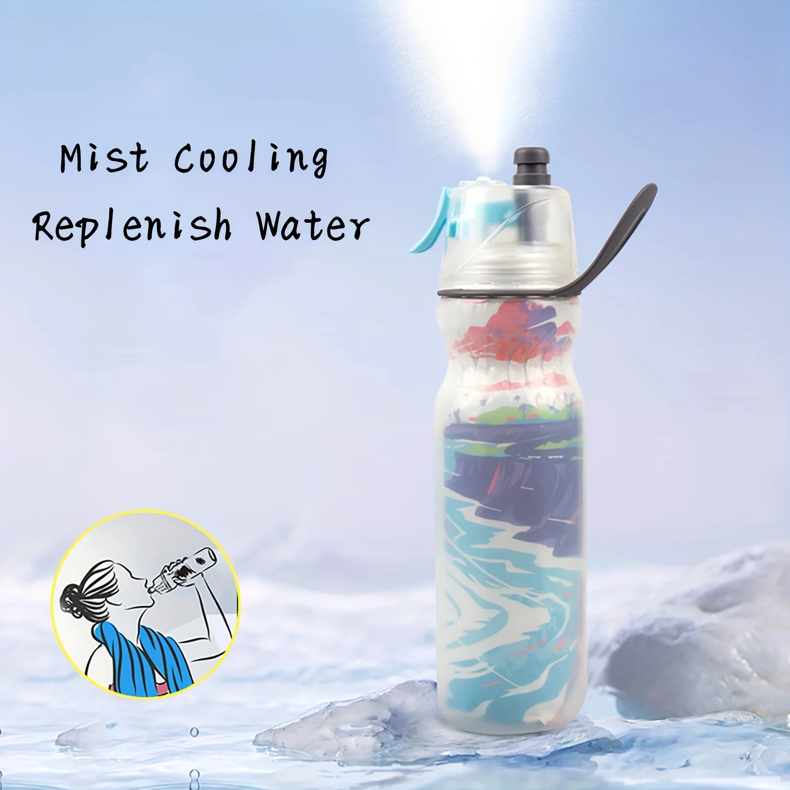 Outdoor Plastic Sipping Sport Water Cup Climbing Drinking Spray Water ...