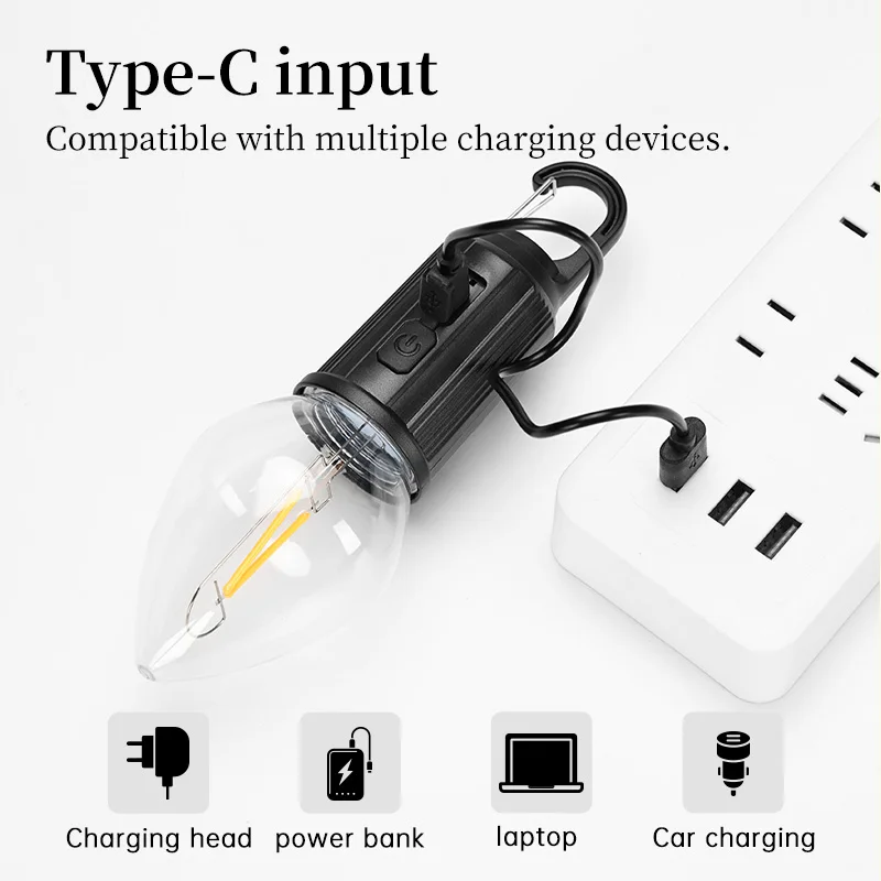 Multi Function Type C Rechargeable Camping Lights Tent Lamp