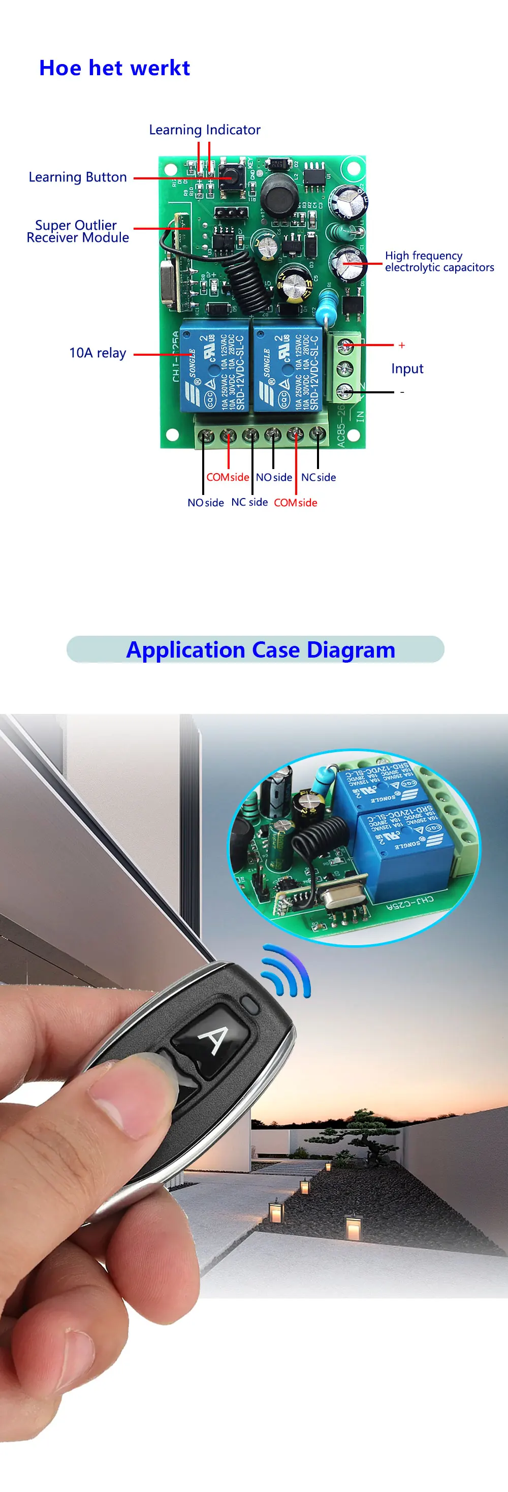 433M Wireless Remote Control Switch Intelligent LED Lamps and Lanterns ...