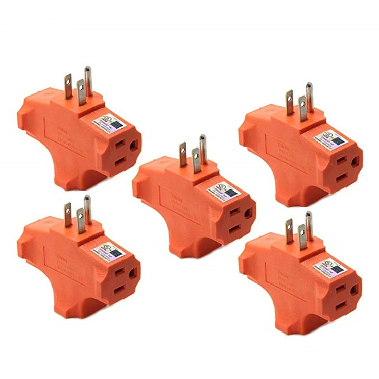 125V 15A 1875W Extender Grounded Wall Tap Heavy Duty 3 Way Outlet T ...