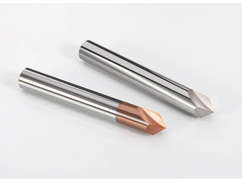 HANDERK 2/3/4 Flutes Chamfering End Mill 60 90 120 Degree V Groove ...