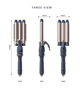 Triple Hair Waver Rose Gold Titanium Triple Barrel Hair Curling Iron ...
