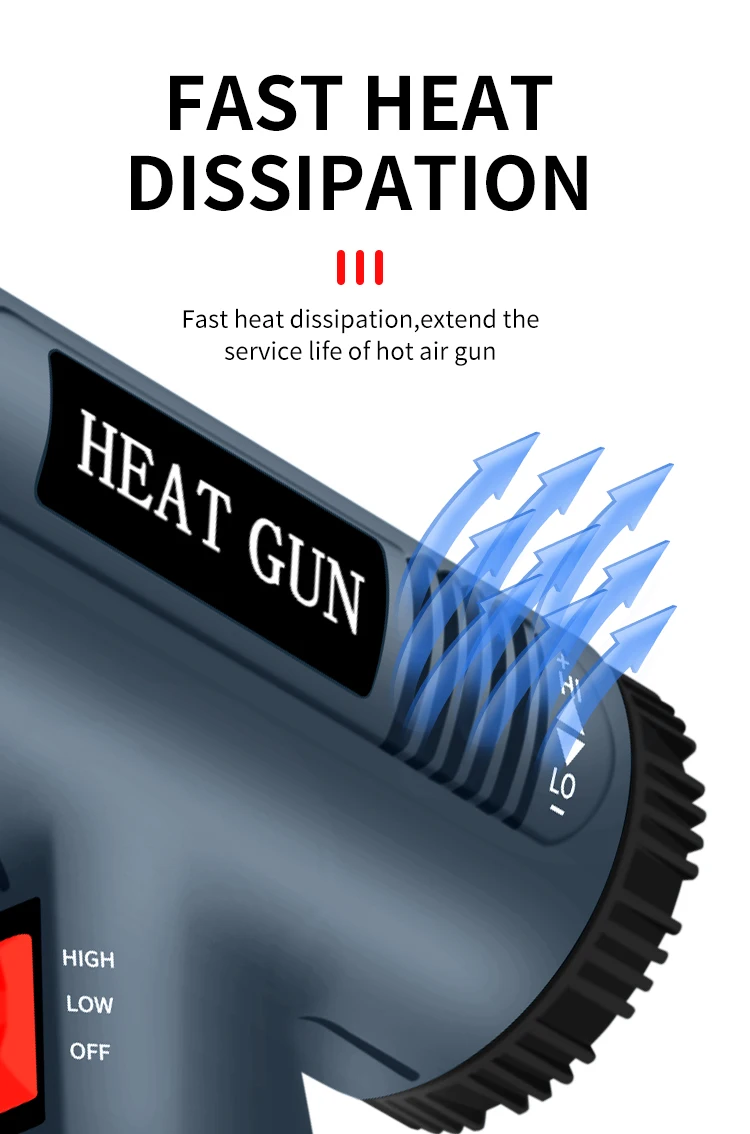 2000W Industrial Heat Gun - Adjustable Temperature for DIY