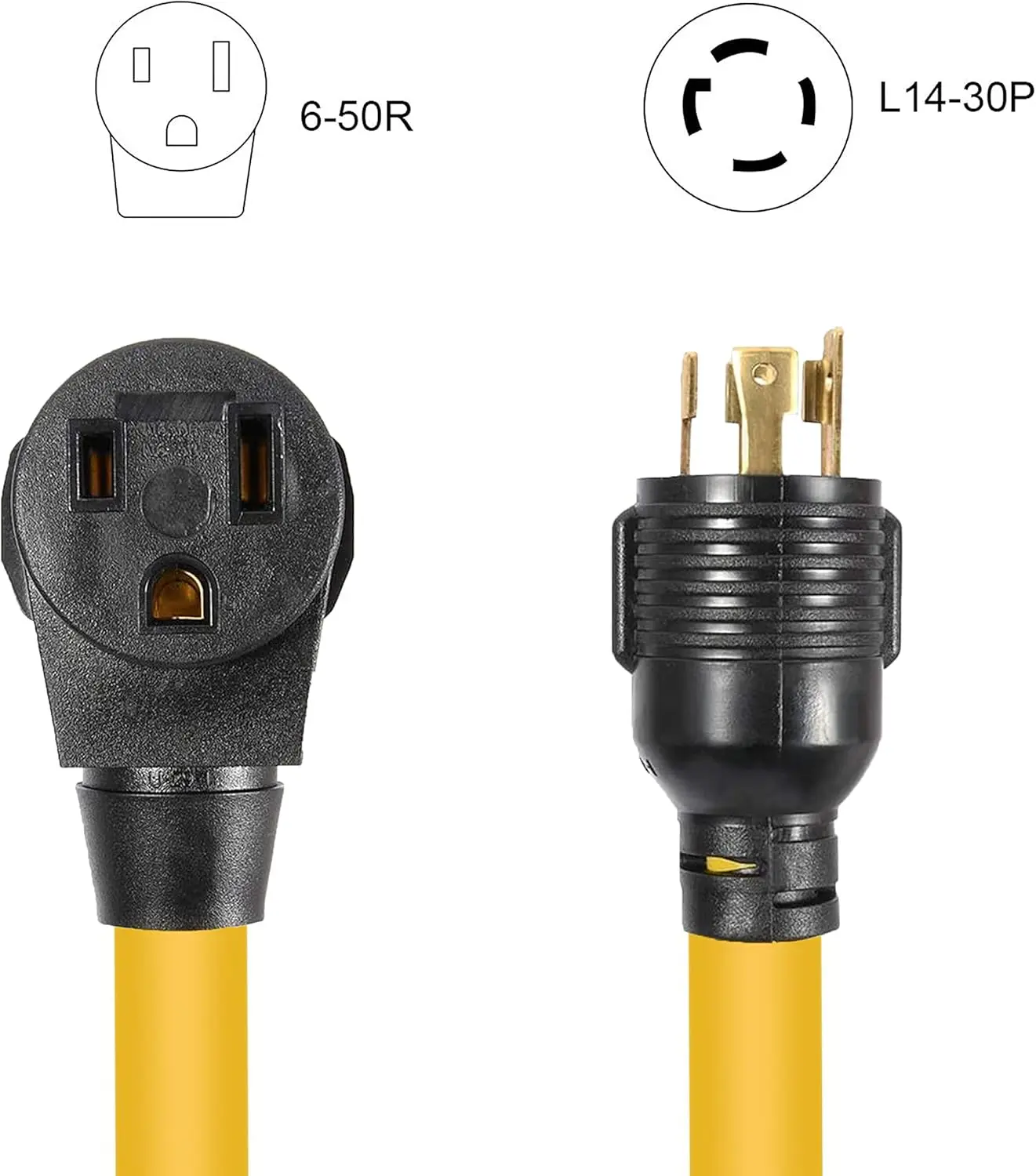30 Amp to 50 Amp Generator Cord and RV Electrical Adapter Power Cord ...
