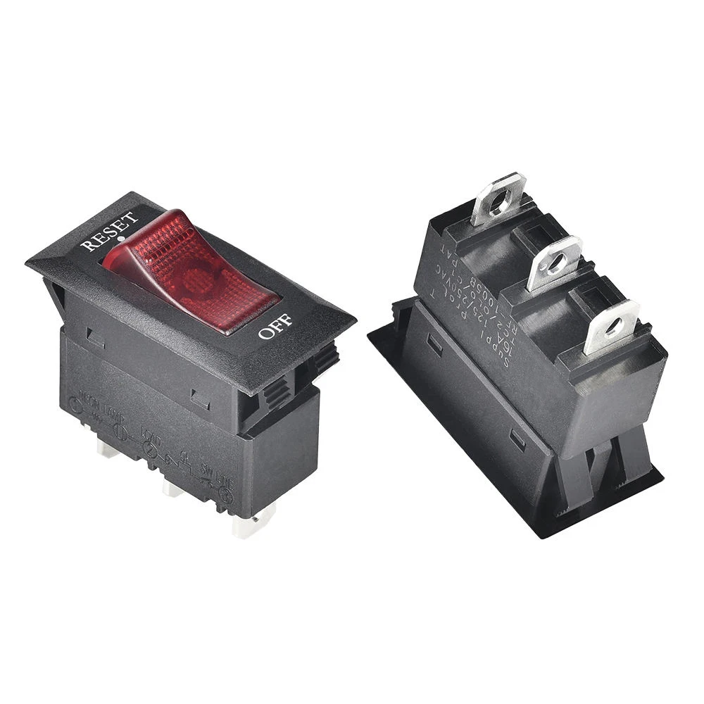Electric Circuit Breaker Red Led Rf-1005b Illuminated Rocker Switch ...