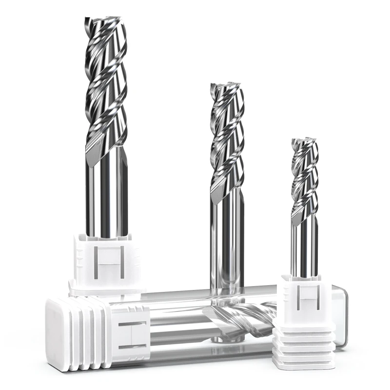 Huhao Hrc 55 Aluminum Three Flutes Carbide Tungsten Steel End Mill ...