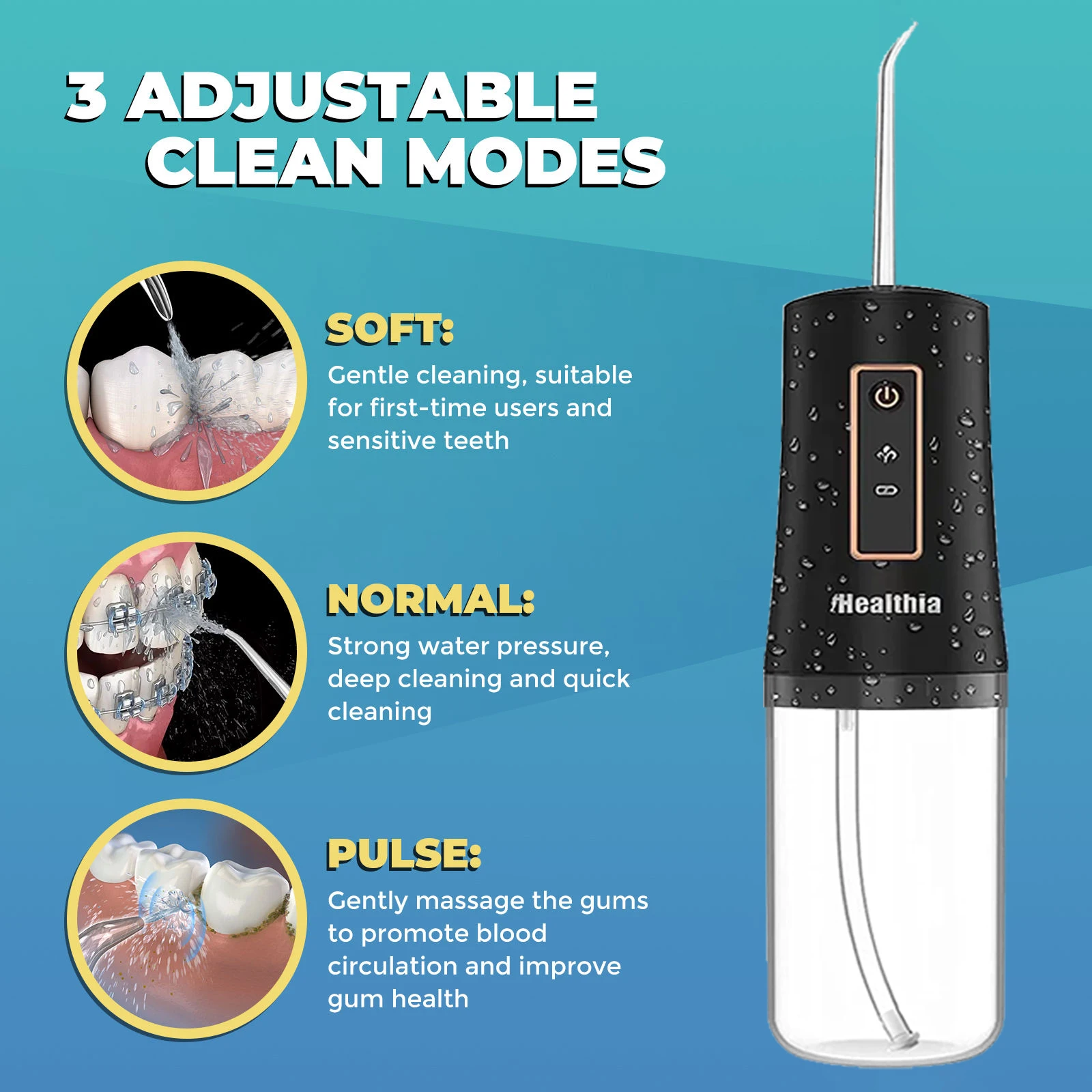Smart Cordless Portable Water Flosser - Effective Teeth Cleaning